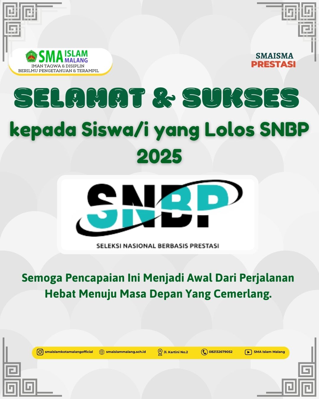 SELAMAT KEPADA SISWA-SISWI KELAS XII YANG LOLOS SNBP 2025 - SMA ISLAM ...