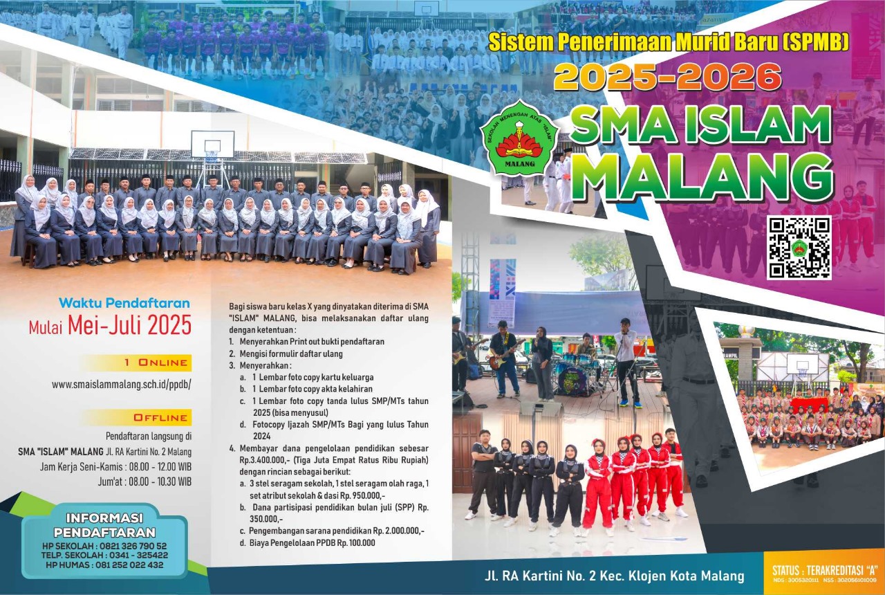 SPMB (SISTEM PENERIMAAN MURID BARU) SMA ISLAM MALANG MASIH DIBUKA - SMA ISLAM MALANG